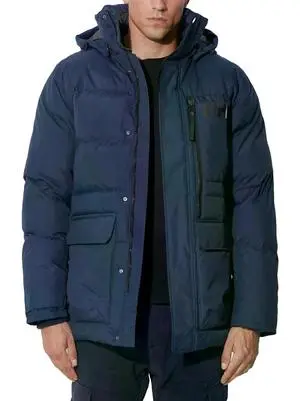 Helly Hansen Hooded Padded Jacket With Logo - Blue