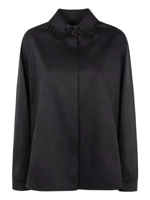 Golden Goose Wool Shirt With Beaded Embellishments - Black