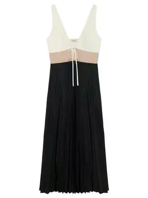 Simkhai Stephanie Pleated Midi Dress - Black