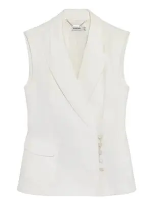 Simkhai Valarie Crossover-front Blazer Vest - White