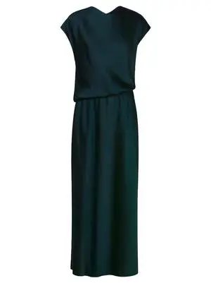 Vince Draped Short-sleeve Maxi Dress - Green