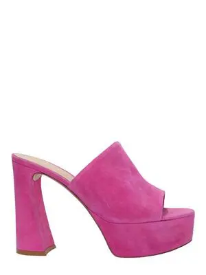 GIANVITO ROSSI Suede Platform Sandals - Pink