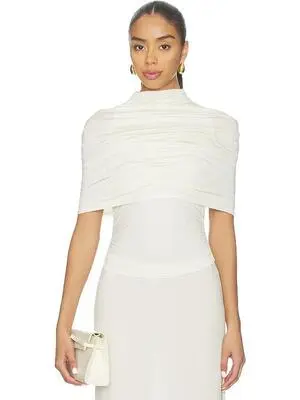 Lapointe Lapointe Mock Neck Ruched Top Cream