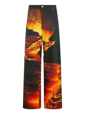 Roberto Cavalli Lava-print Jeans - Black