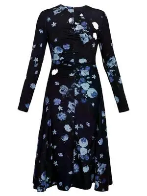 Erdem Floral-print Midi Dress - Blue