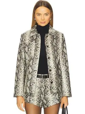 Line & Dot Python Print Jacket - Grey