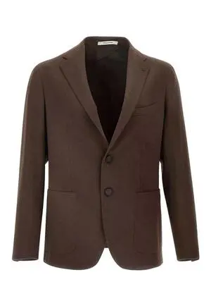 Tagliatore Notched-lapel Camel-wool Blazer - Brown