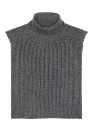 Ports 1961 Ribbed Turtleneck Top - Grey