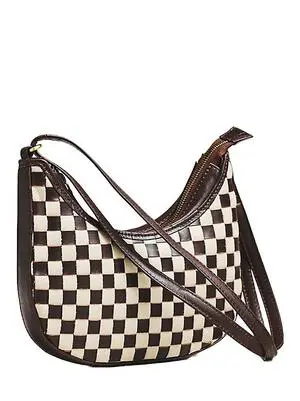 BEMBIEN Mini Woven Sling Bag - Brown & Cream Check