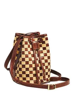 BEMBIEN Mi Adèle Bucket Bag Brown & Cream Check
