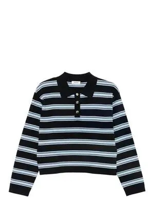 Sandro Striped Polo Top - Blue
