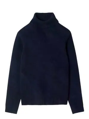 Sandro Ribbed Turtleneck Sweater - Blue