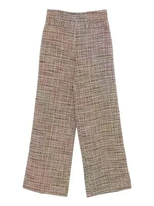 Sandro Tweed Wide-leg Trousers - Brown