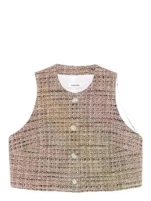 Sandro Tweed Sleeveless Top - Brown