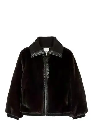 Sandro Faux Fur Jacket - Brown