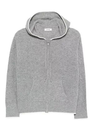 Sandro Ribbed Zip-up Hooded Cardigan - Grey