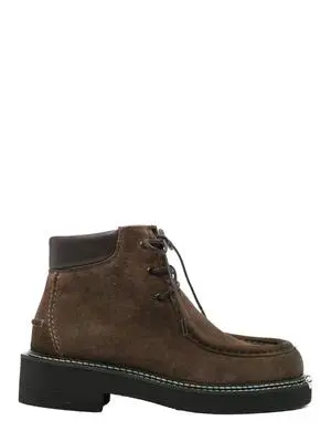 Sandro Lace-up Suede Boots - Brown