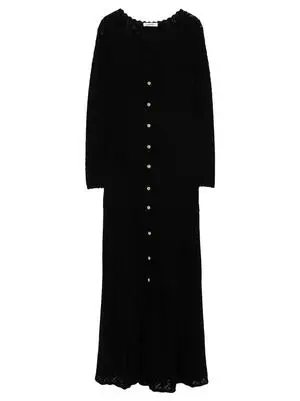 Sandro Knitted Maxi Dress With Abstract Pattern - Black