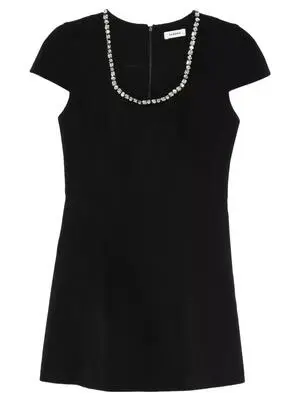 Sandro Crystal-embellished Mini Dress - Black