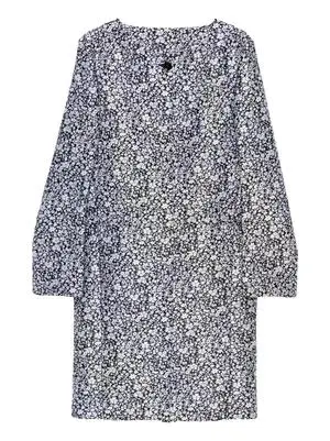 TOTEME Floral Print Collarless Coat - Black