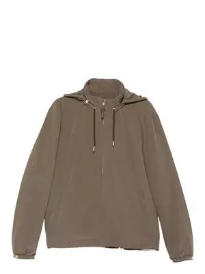 Sandro Zip-Up Hooded Jacket Brown