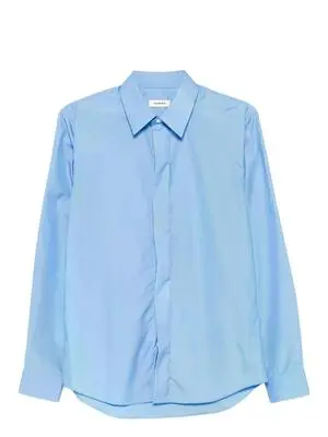 Sandro Button-down Cotton Shirt - Blue