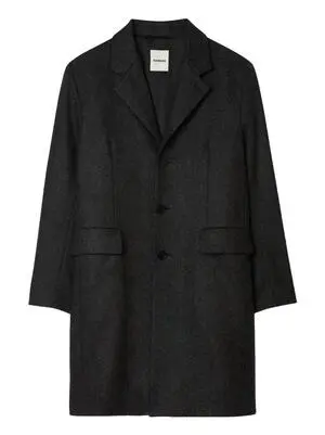 Sandro SANDRO Wool Broadcloth Coat Grey