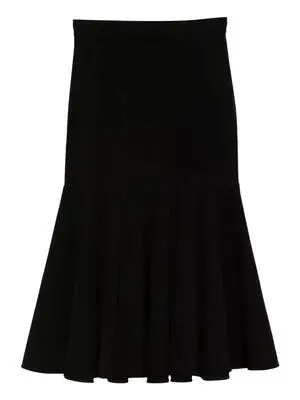 Sandro Flared Pleated Skirt - Black