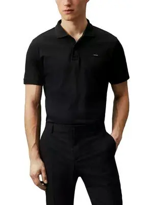 Calvin Klein Logo Plaque Polo Shirt - Black