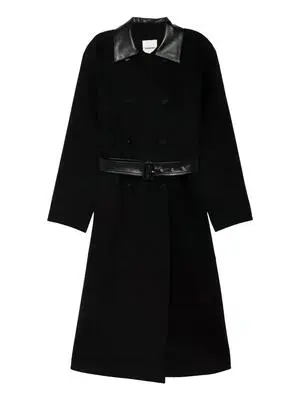 Sandro Double-breasted Coat - Black