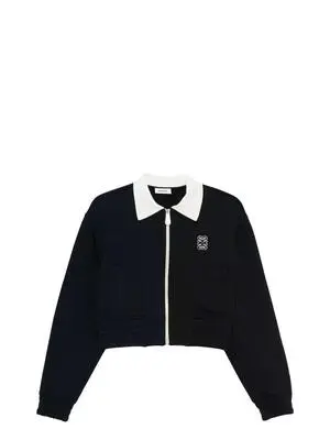 Sandro Embroidered Zip-up Sweatshirt - Blue