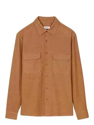 Sandro Flap-pocket Cotton Shirt - Brown