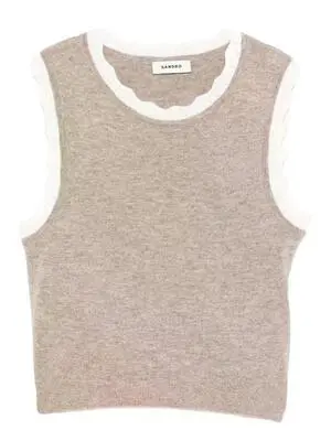 Sandro Sleeveless Cashmere-wool Top - Neutrals
