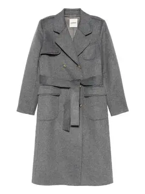 Sandro Double-breasted Coat - Grey