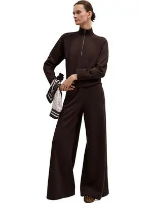 ME+EM Sweatshirt And Wide-leg Track Pant Set - Warm Chocolate