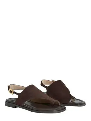 ME+EM Asymmetric Toe Loop Sandal - Chocolate