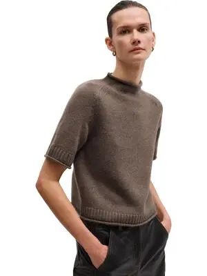 ME+EM Cashmere Knit Tee - Pebble Brown
