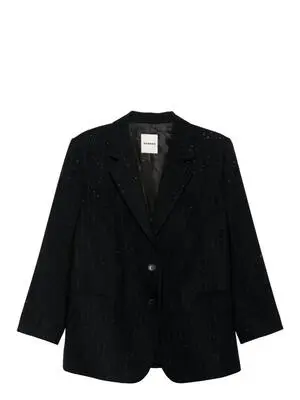 Sandro Pinstripe Metallic Blazer - Blue