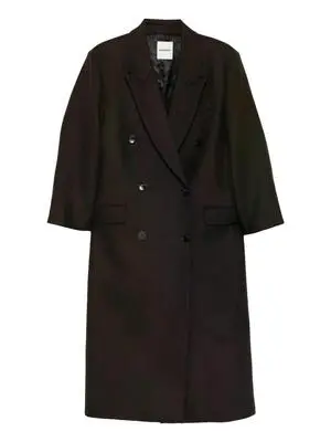 Sandro Buttoned Double-breasted Coat - Brown