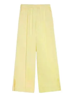 JIL SANDER Trousers With Side Slits - Yellow