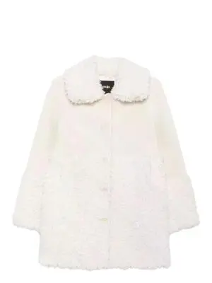 Maje Textured Fleece Coat - Neutrals