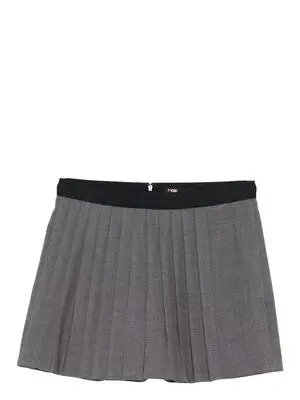 Maje Box-pleated Mini Skirt - Grey