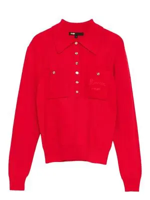 Maje Buttoned Top - Red