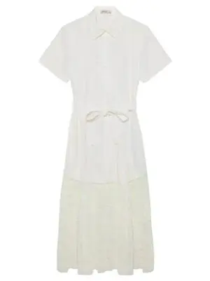 Simkhai Belted Midi Shirt Dress - White