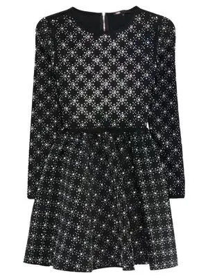 Maje Rhinestone-embellished Knitted Dress - Black