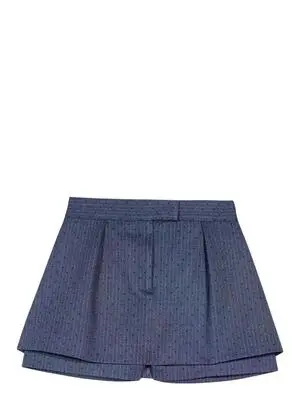 Maje Pinstripe Layered Shorts - Blue