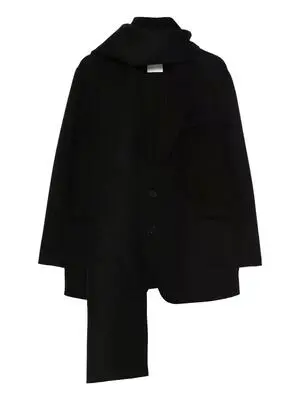 Sandro Wool & Cashmere Argyle Pattern Coat - Black