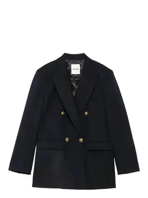 SANDRO Pinstripe Double-Breasted Blazer