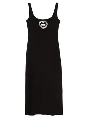 Sandro Heart-embellished Midi Dress - Black