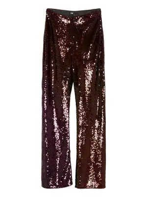Maje Sequin-embellished Trousers - Red